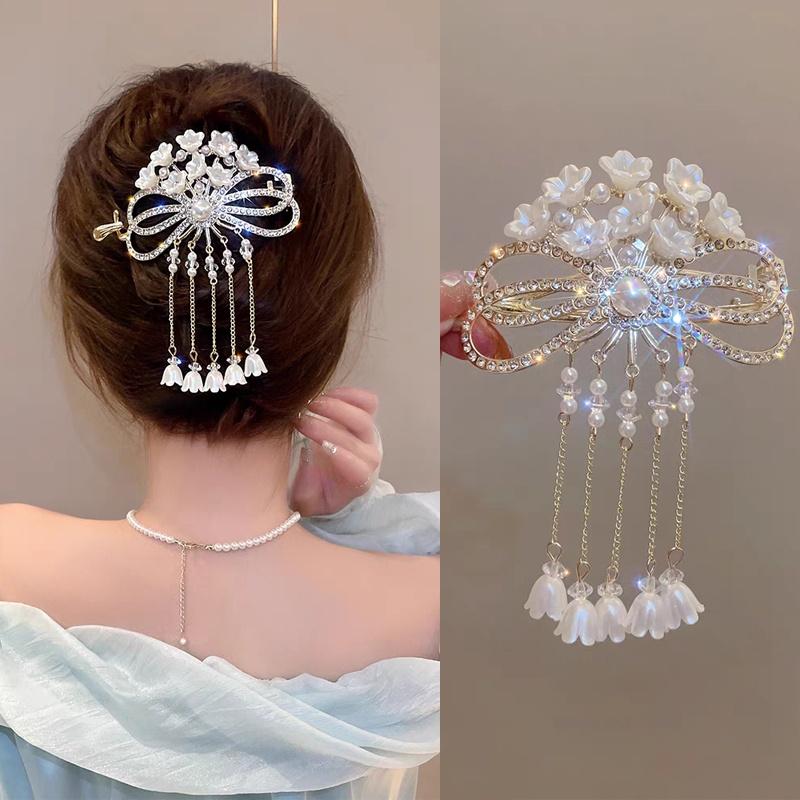 Klip Rambut Rumbai Bunga, Fesyen, Bahan Aloi, Kuku Rambut, Aksesori ...
